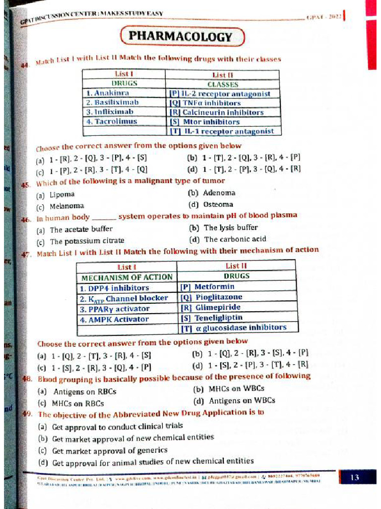 GPAT 20018-2023 - Compress | PDF