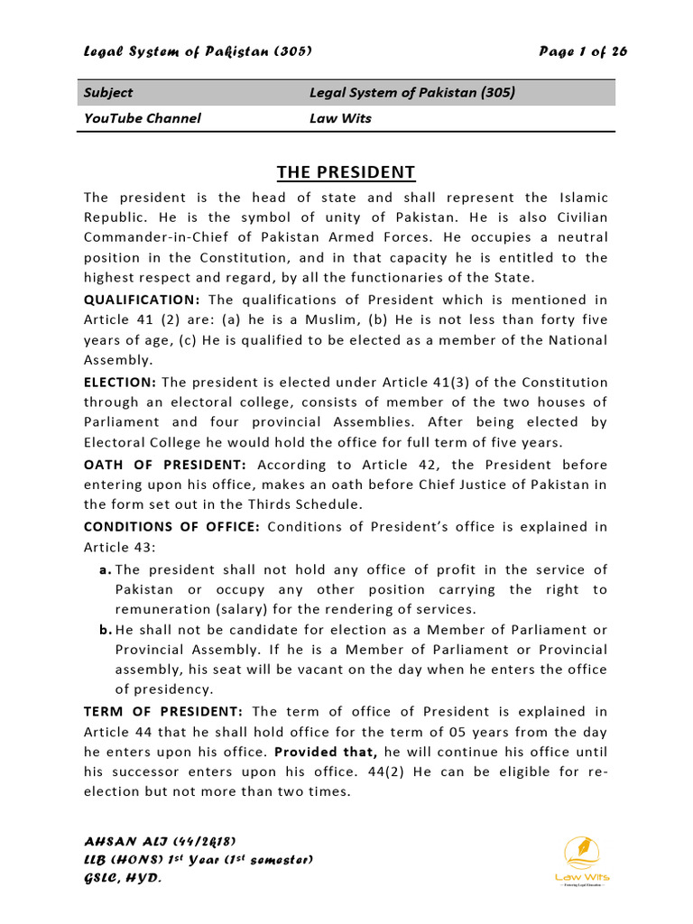 Legal System of Pakistan | PDF | Parliament Of Pakistan | Lawsuit
