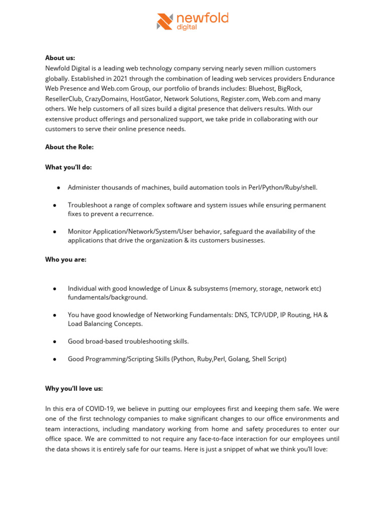 Newfold Digital Pdf Scripting Language Computer Network