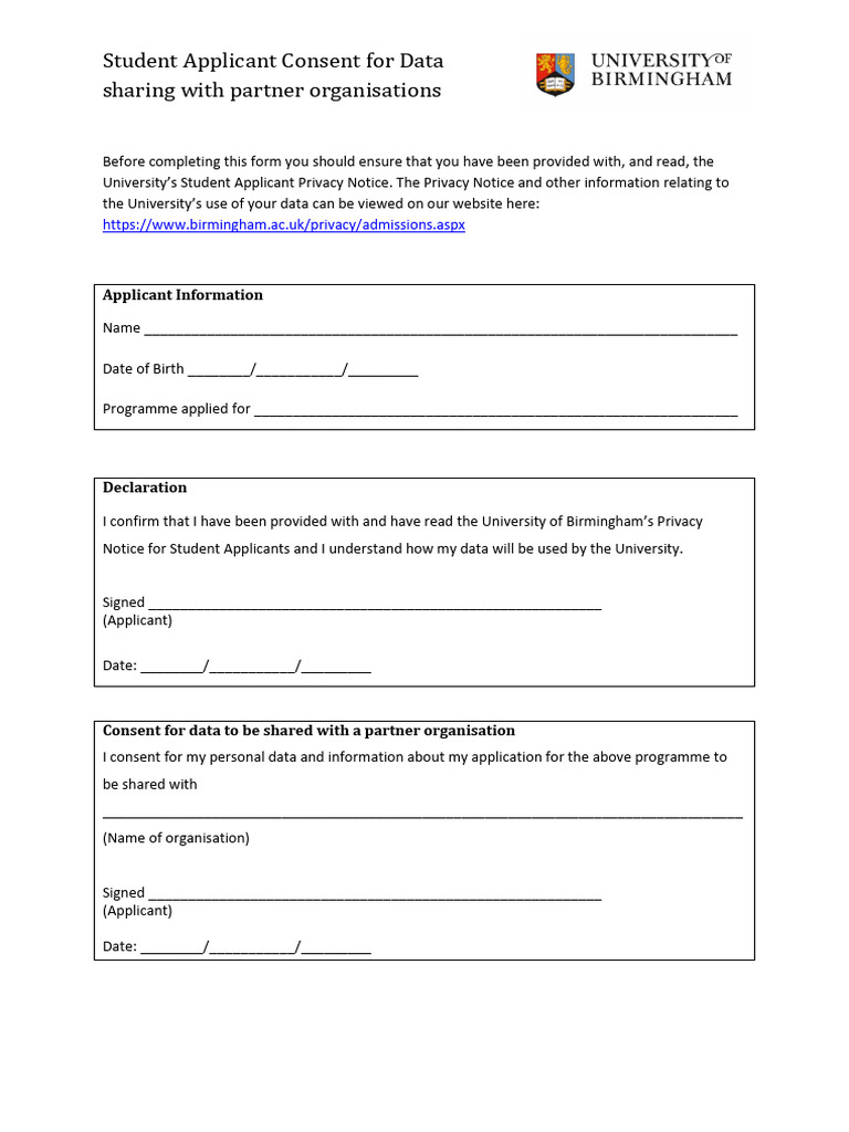 Student Data Sharing Consent Form | PDF