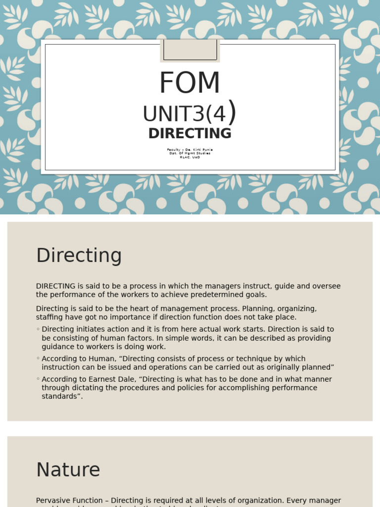 FOM Unit3 (4) | PDF | Disciplines | Incentive