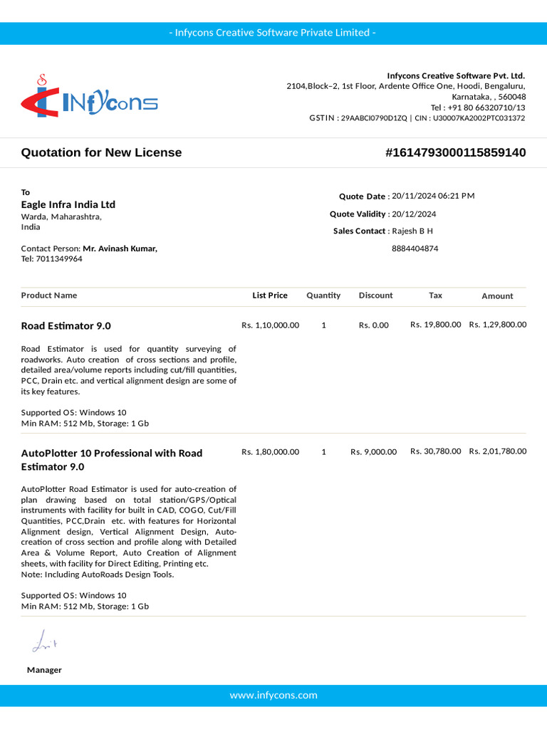 QT - Quotation For AutoPlotter With Road Estimator Software | PDF | Payments