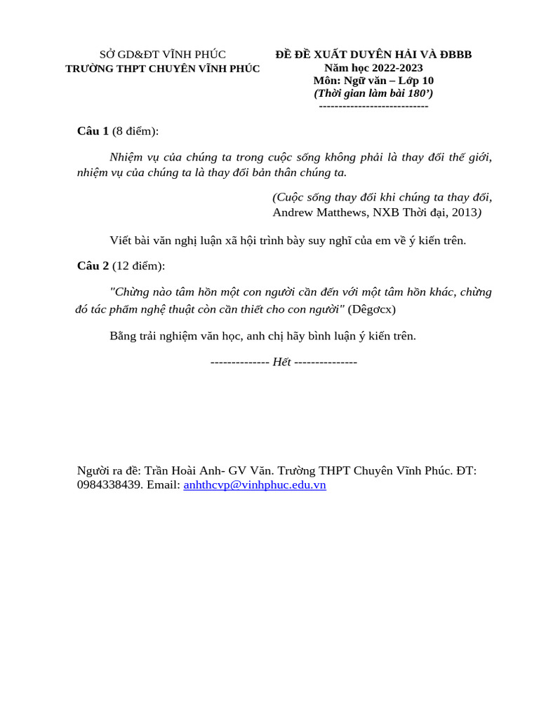 NG Văn 10 - Hoài Anh | PDF