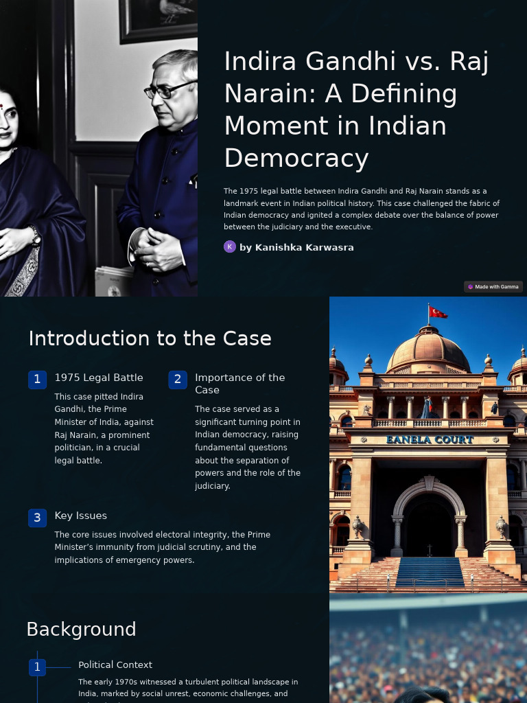 Indira Gandhi Vs Raj Narain A Defining Moment in Indian Democracy | PDF ...