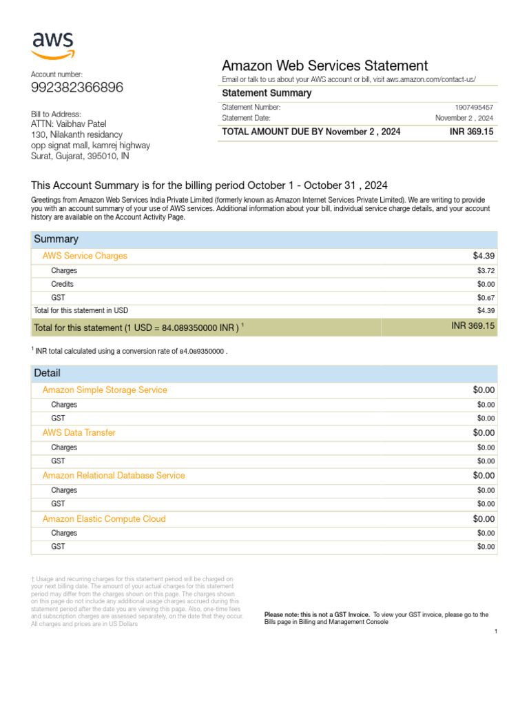 Invoice_1907495457 | PDF | Amazon Web Services | Invoice