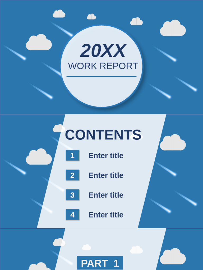 Blue Sky and White Clouds Work Report-WPS Office | PDF