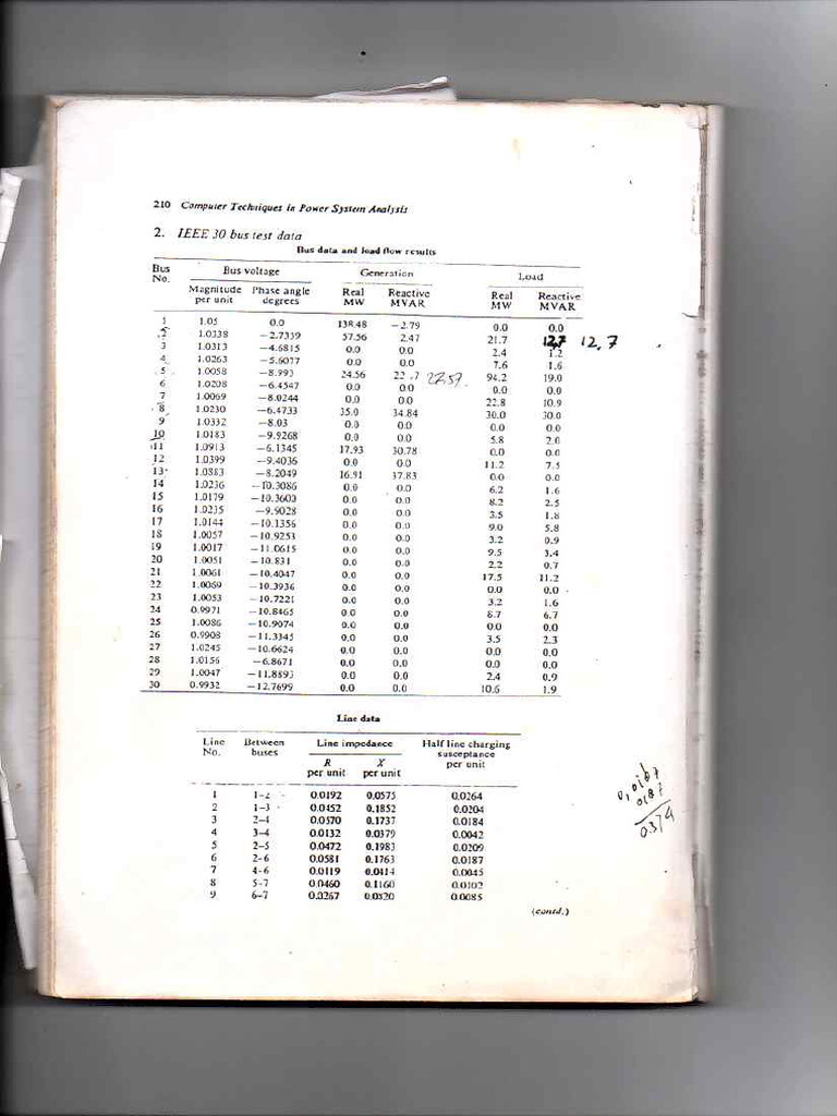 Data Ieee 30 Bus | PDF