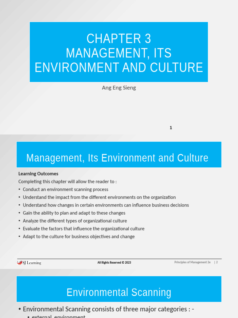 Management Environment and Culture Insights | PDF | Organizational ...