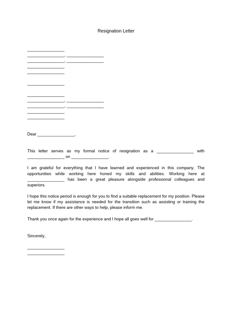 24 Resignation Letter | PDF