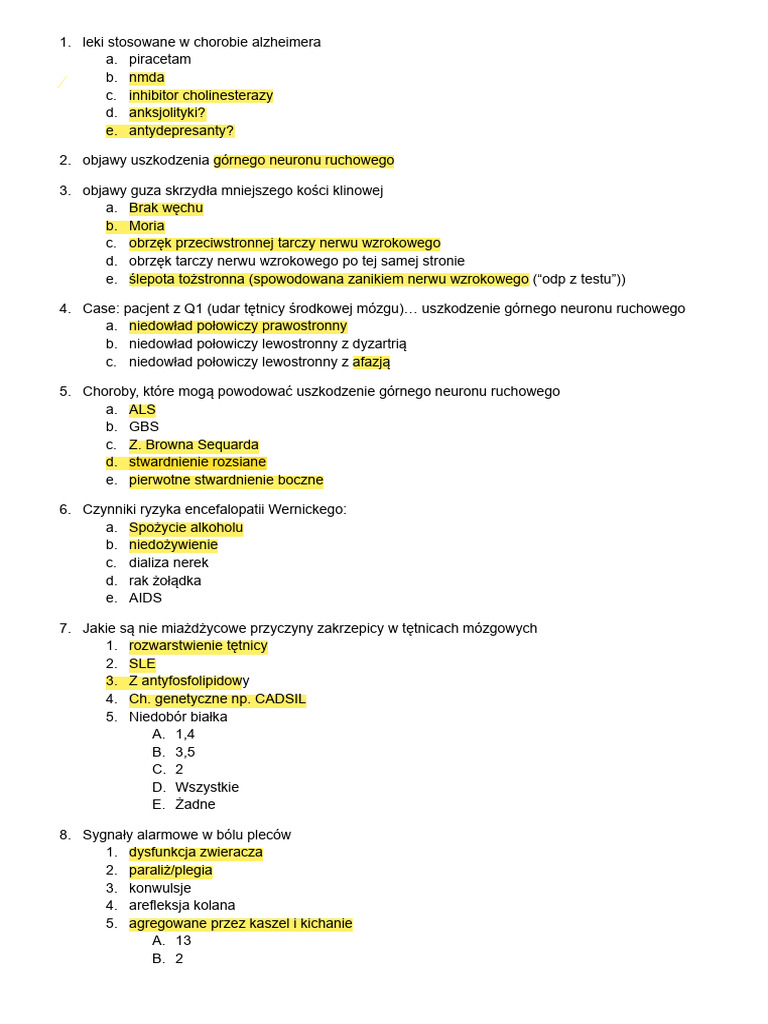 Neurology Test (2023) | PDF