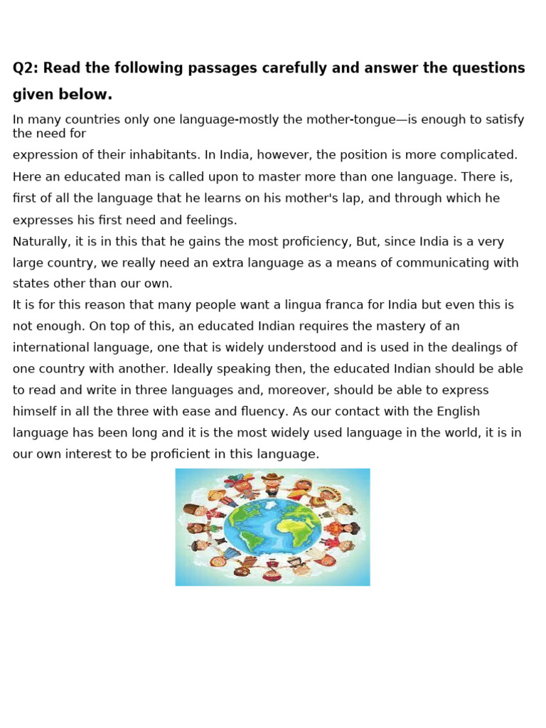 Unseen Passage GR 4 Worksheet 3 | PDF