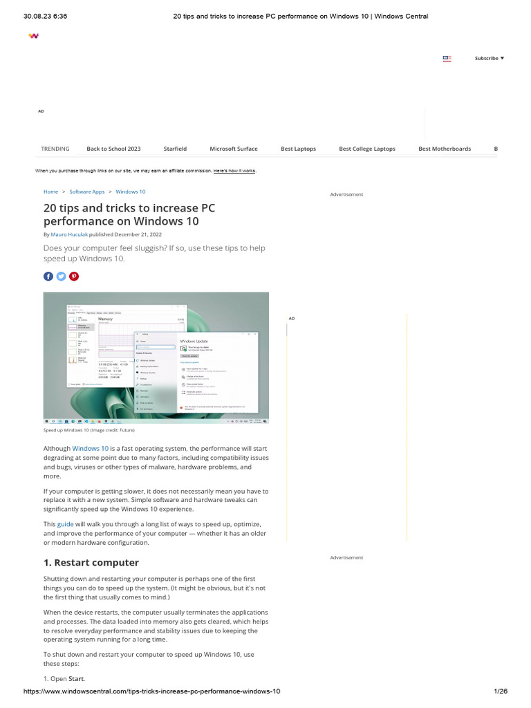 20 tips and tricks to increase PC performance on Windows 10 _ Windows ...