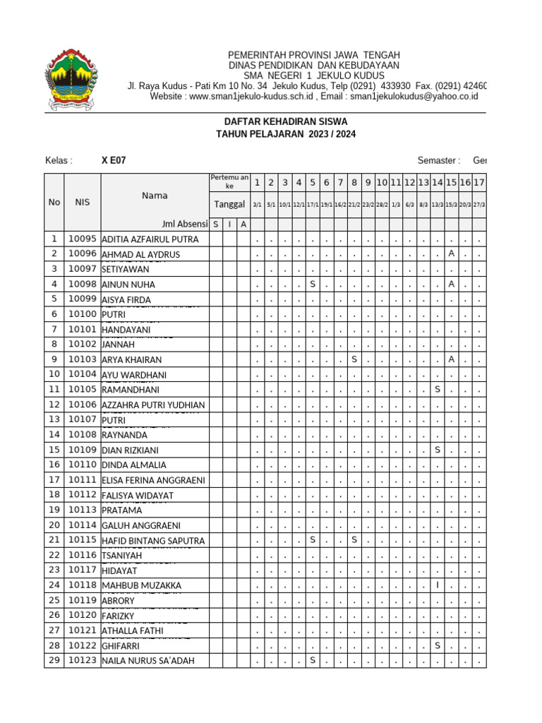 Presensi X E07 | PDF
