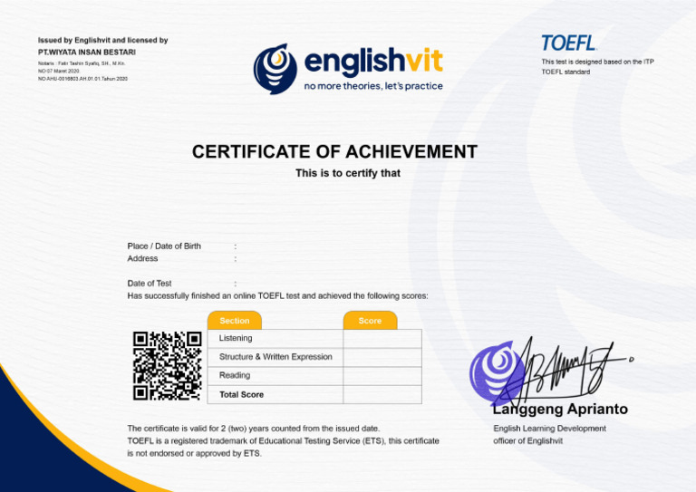 TOEFL ITP | PDF