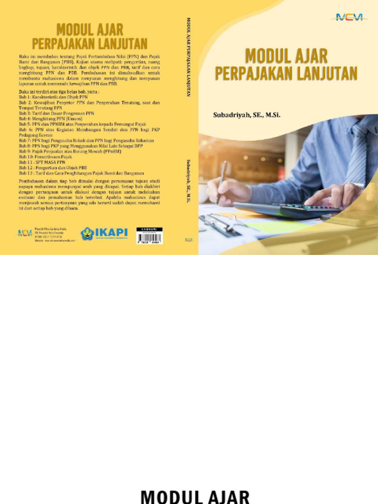 PDF Lengkap - Modul Ajar Perpajakan Lanjutan-Dikompresi | PDF