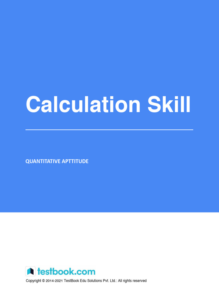 Calculation Skill - Study Notes | PDF | Multiplication | Mathematics