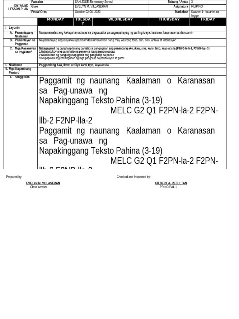 DLL-FILIPINO-Q1-W7 | PDF