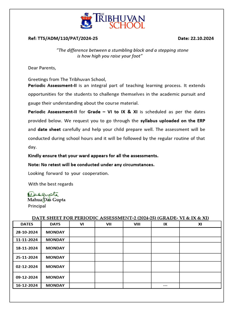 GRADE6 To 9 and 11 PA2 CIRCULAR 202425 | PDF