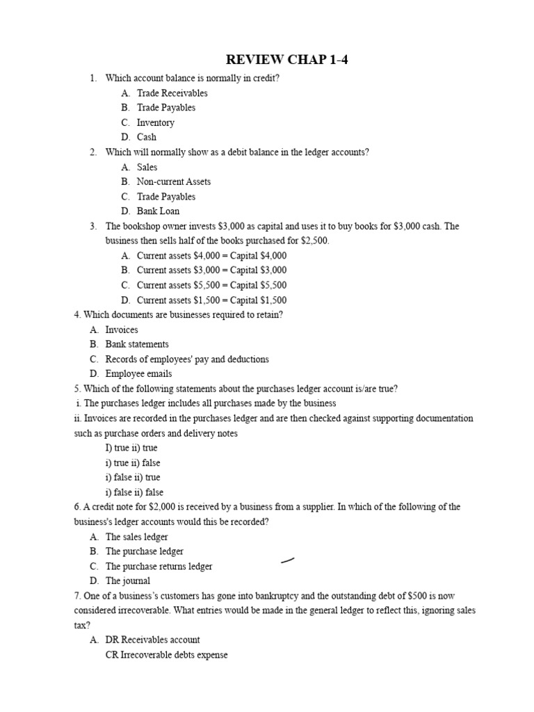 REVIEW CHAP 1-4 | PDF | Debits And Credits | Accounts Payable