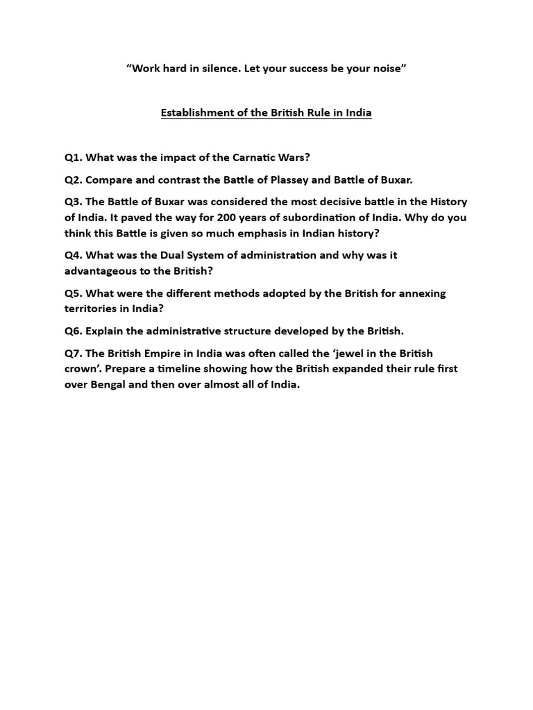 British Rule Establishment in India | PDF