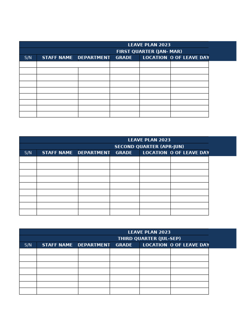 Leave Plan | PDF