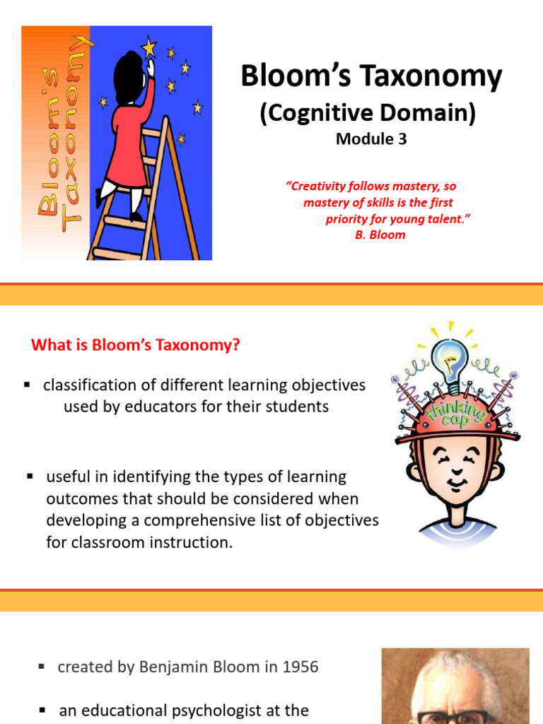 Chapter 3 - Bloom's Taxonomy (COGNITIVE) | PDF | Behavior Modification | Cognitive Psychology