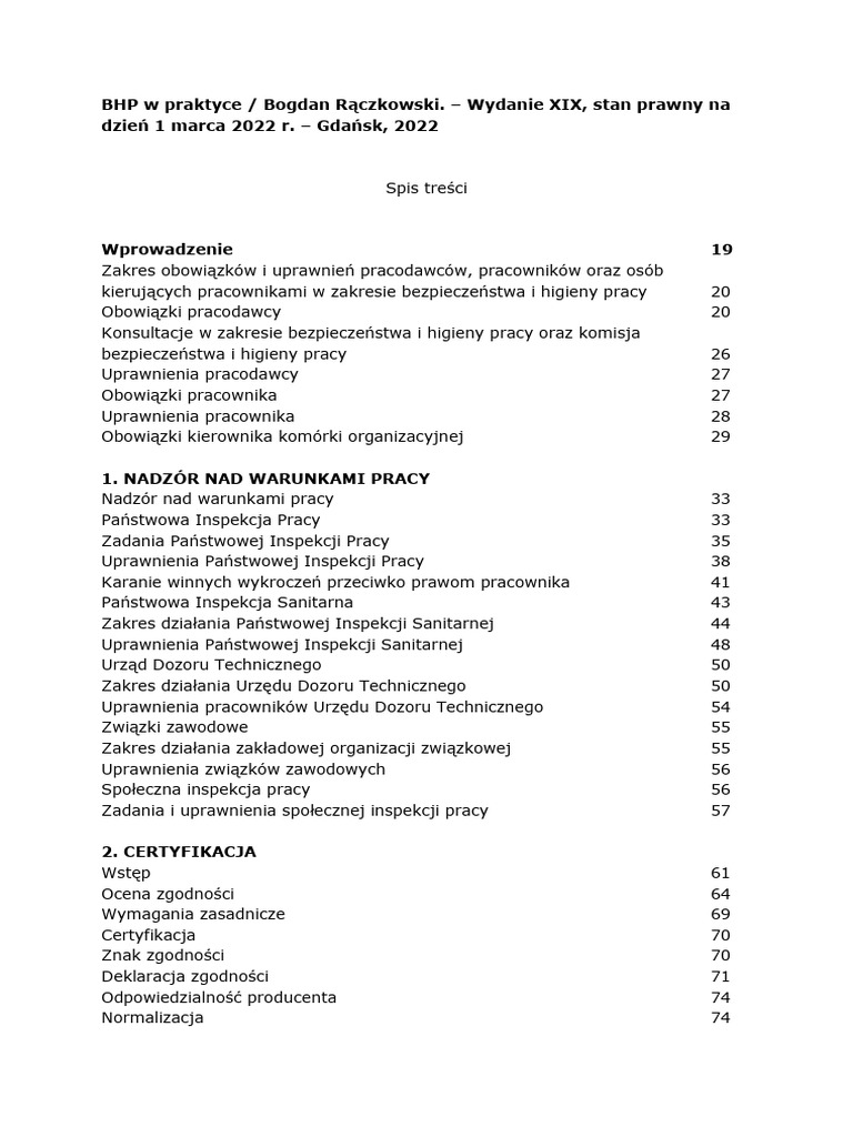 Raczkowski BhpWPraktyce | PDF
