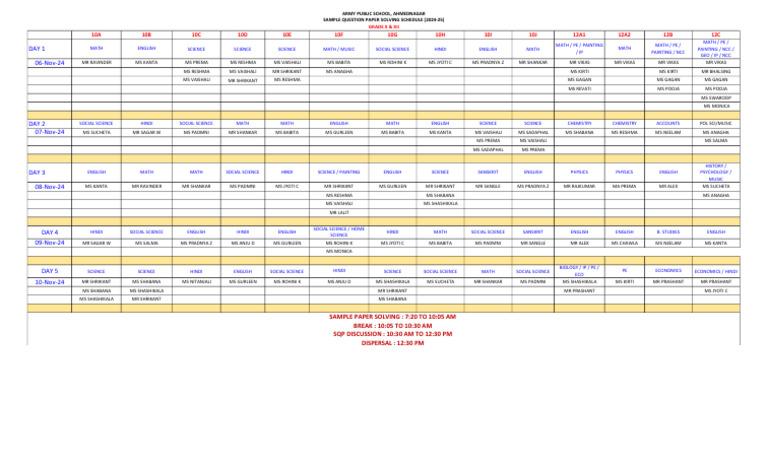 SQP Class 10 and 12 Updated | PDF
