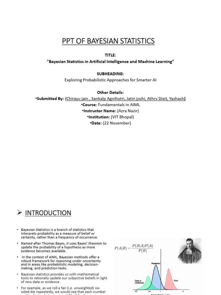 of Bayesian Statistics (Chirayu Jain & Group) | PDF | Bayesian Inference | Machine Learning