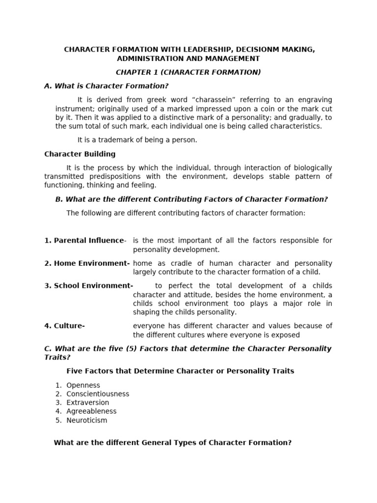 Character Formation 2 Leadership | PDF | Leadership | Decision Making