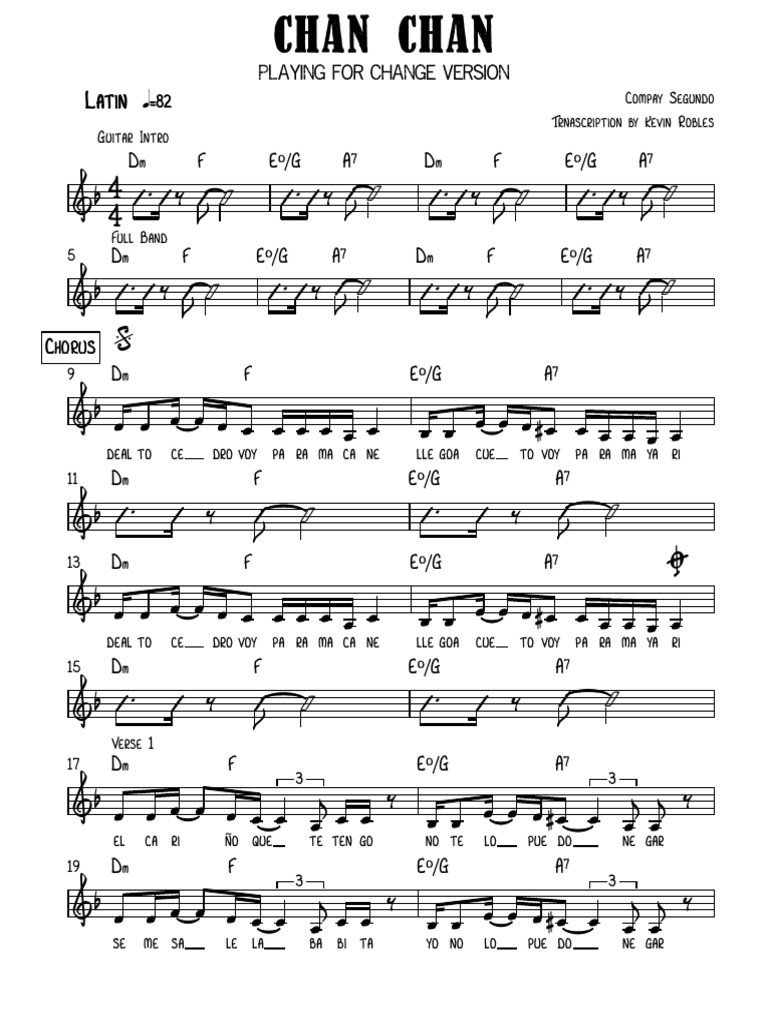 Chan Chan Full Score | PDF