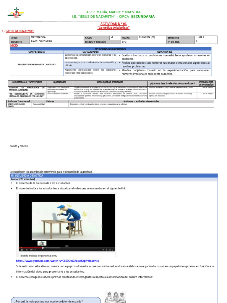 Actividad de Aprendizaje 06 - 2024 | PDF | Evaluación | Aprendizaje