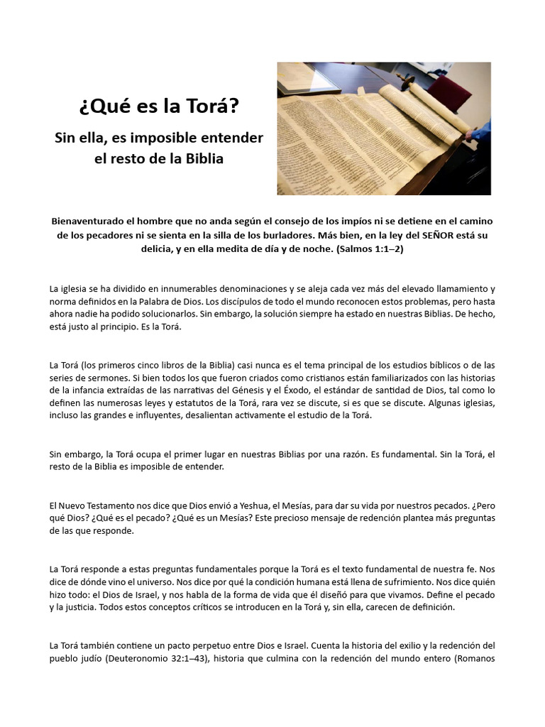 Qué Es La Torá | PDF | Biblia | Tora