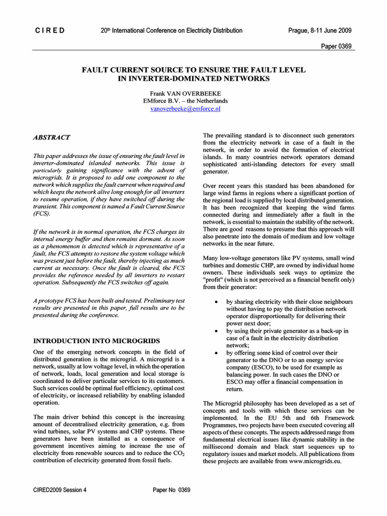 Fault Current Level Increase | PDF | Power Electronics | Distributed ...
