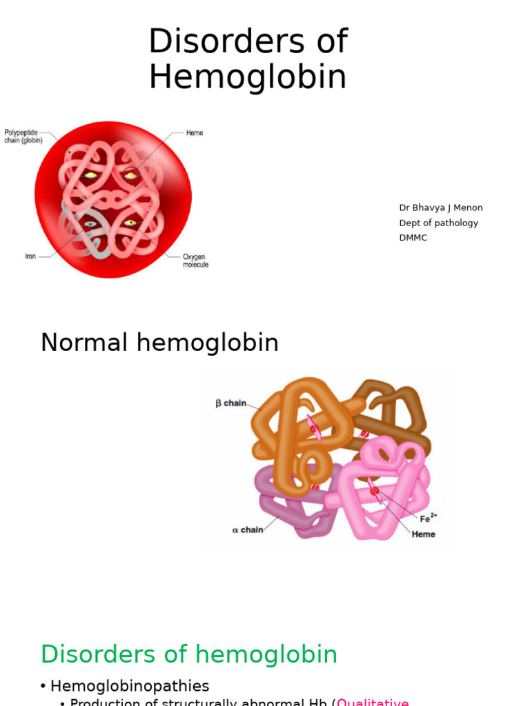 Disorders of Hemoglobin | PDF | Hemoglobin | Tissue (Biology)