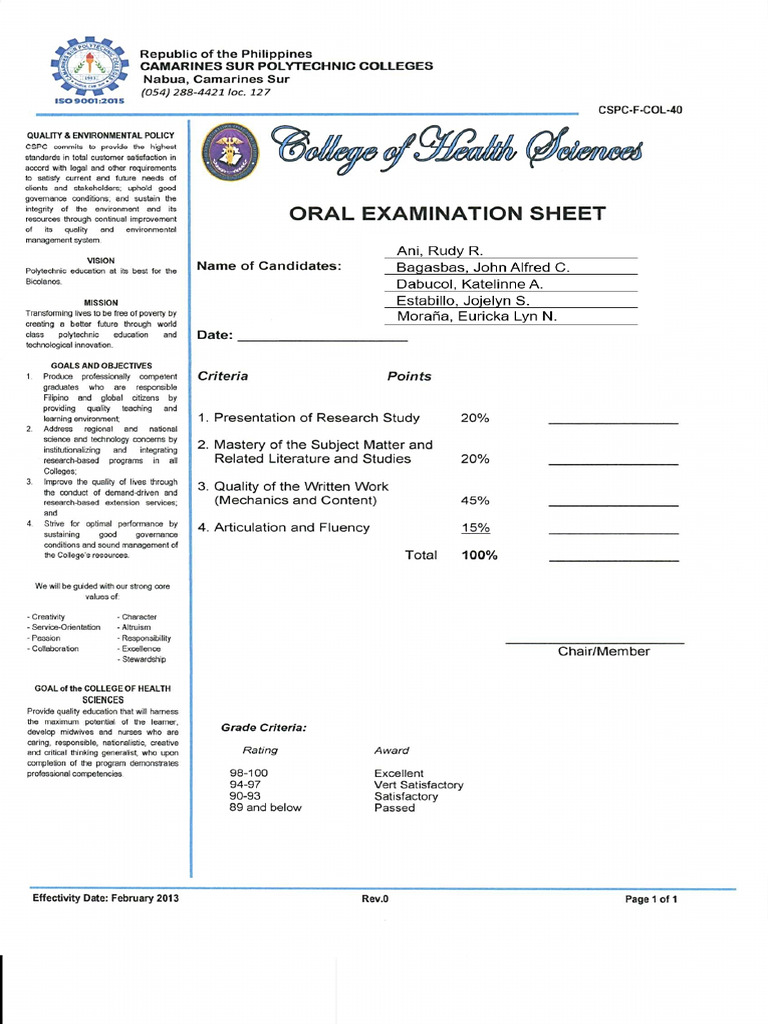 with-nameOral-Defense-Grade-Sheet-Individual-OEC-UPDATED | PDF