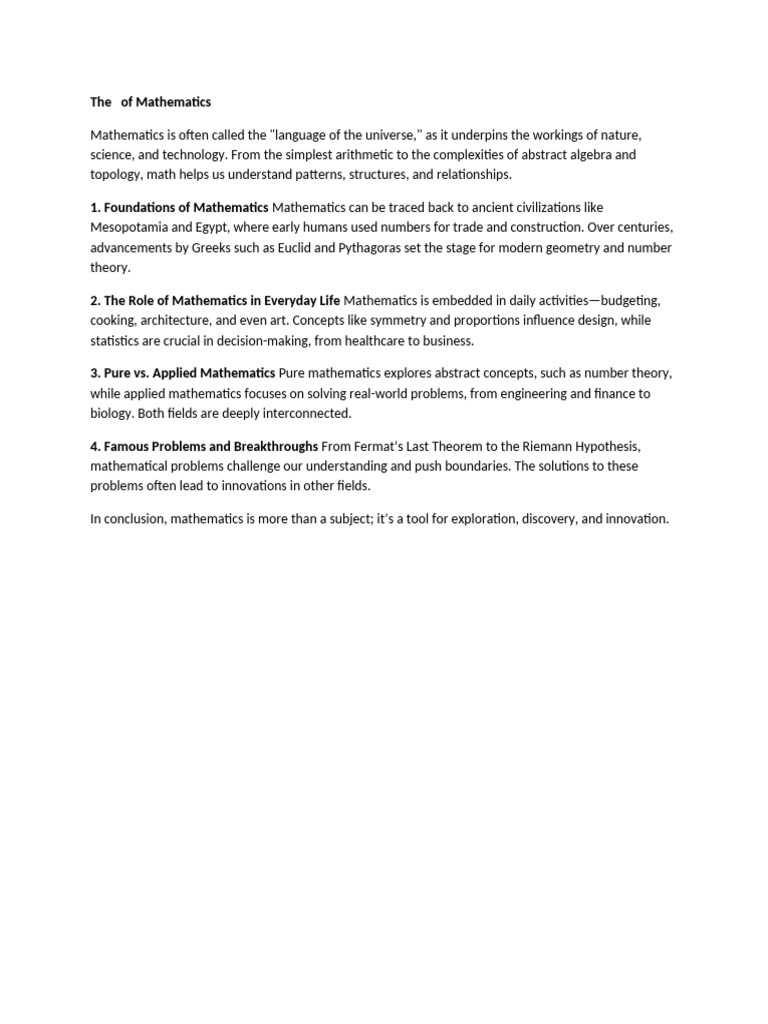 01-The of Mathematics For Engineering | PDF