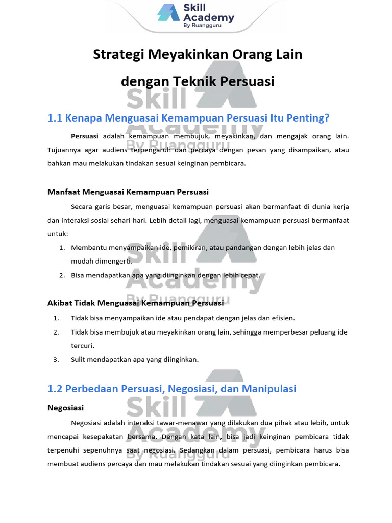 Teknik Persuasi untuk Mempengaruhi Audiens | PDF