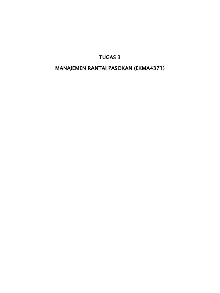 Tugas 3 Manajeman Rantai Pasokan | PDF