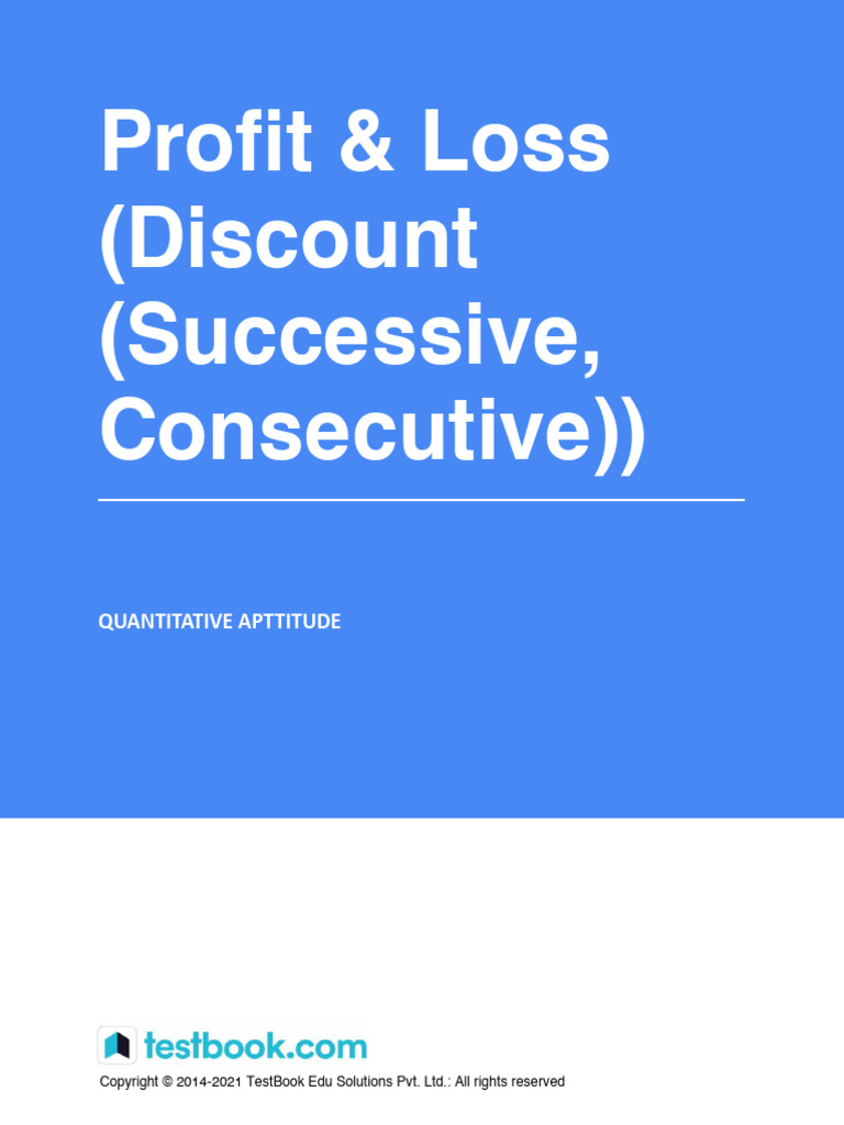 Discount (Successive, Consecutive) - Study Notes | PDF
