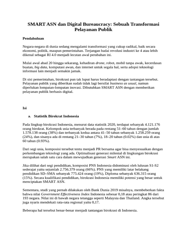 Transformasi Digital Birokrasi Indonesia | PDF
