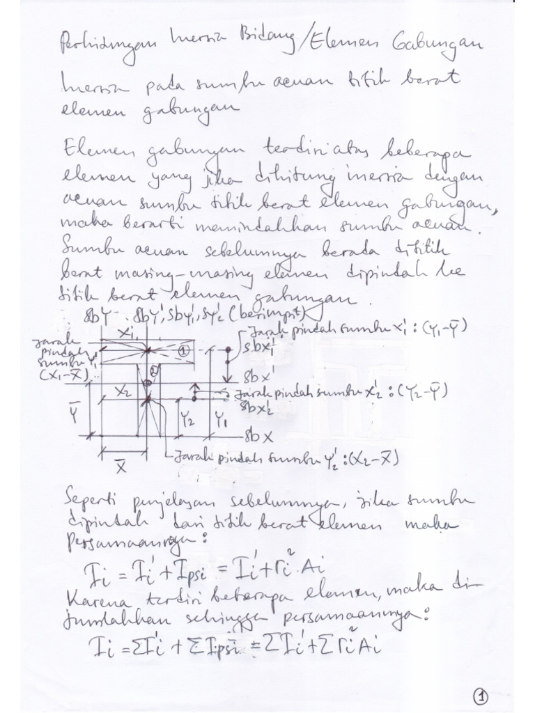Mektek 1 Materi 3 Inersia Bidang Gabungan | PDF