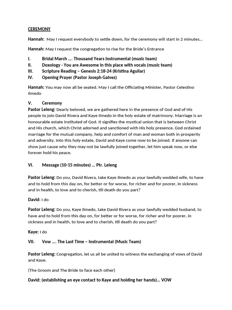 Sample Simple Wedding | PDF | Marriage