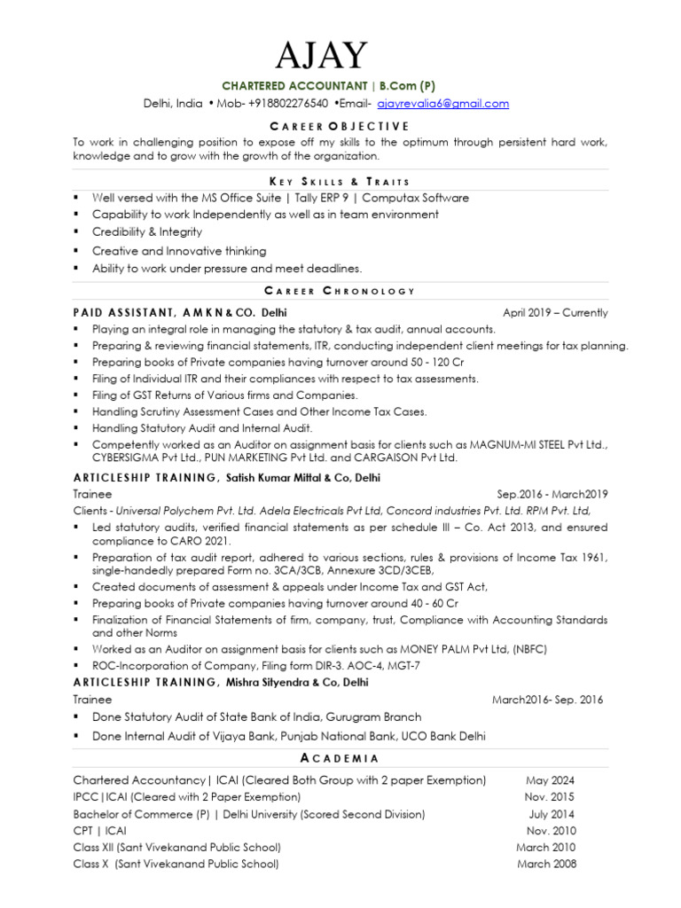 Ajay CV | PDF | Audit | Financial Services