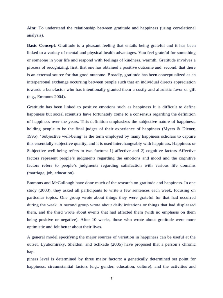 Prac Corr | PDF | Happiness | Gratitude