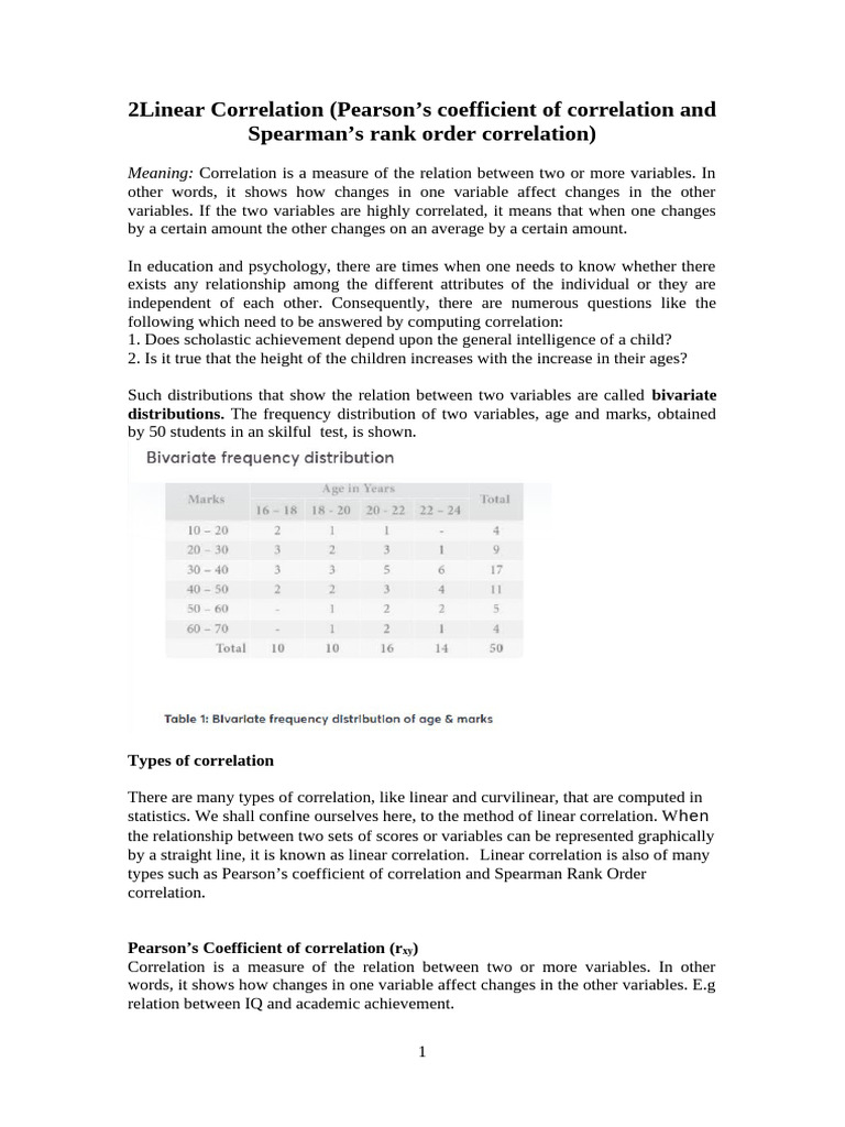 Correlation Coefficient | PDF | Scatter Plot | Spearman's Rank Correlation Coefficient