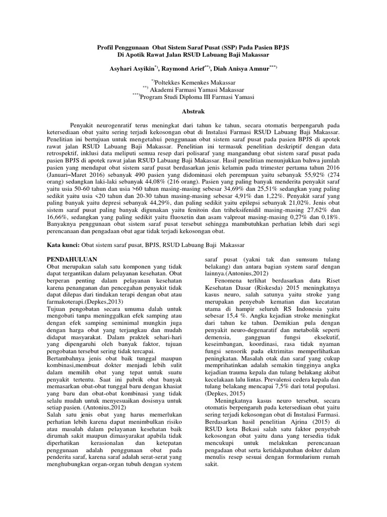 Penggunaan Obat Ssp Pasien Bpjs Pdf