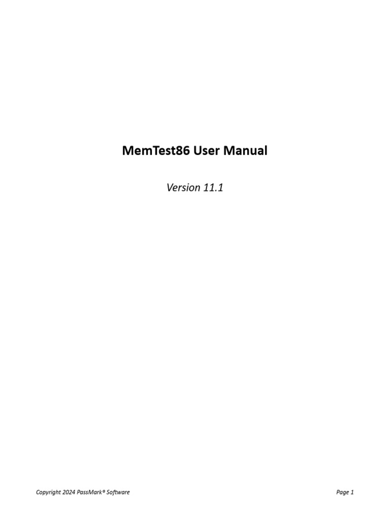 MemTest86 UEFI User Manual | PDF | Booting | Computer Data Storage