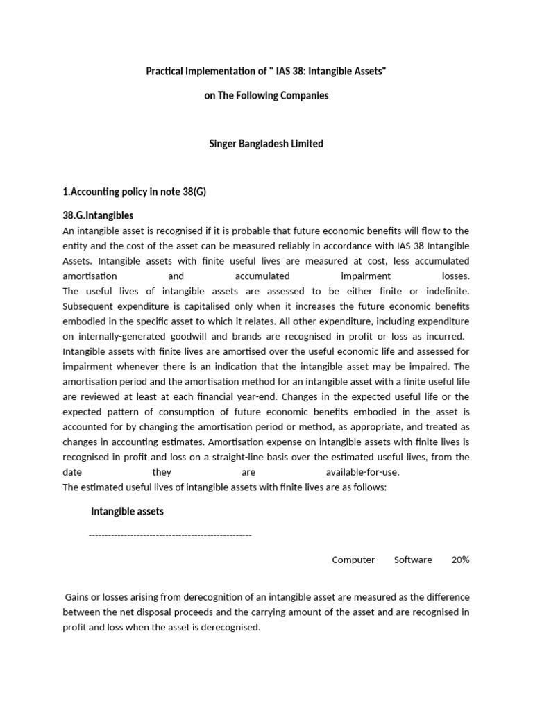 Practical Implementation IAS 38 | PDF | Intangible Asset | Goodwill (Accounting)