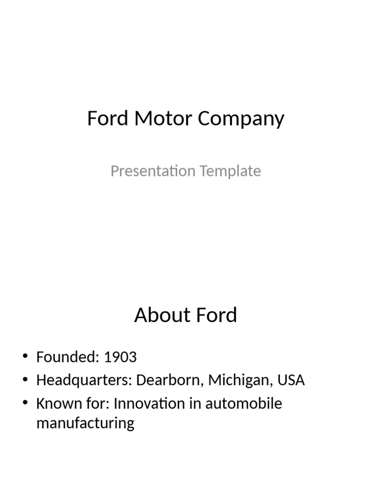 Ford Presentation Template | PDF